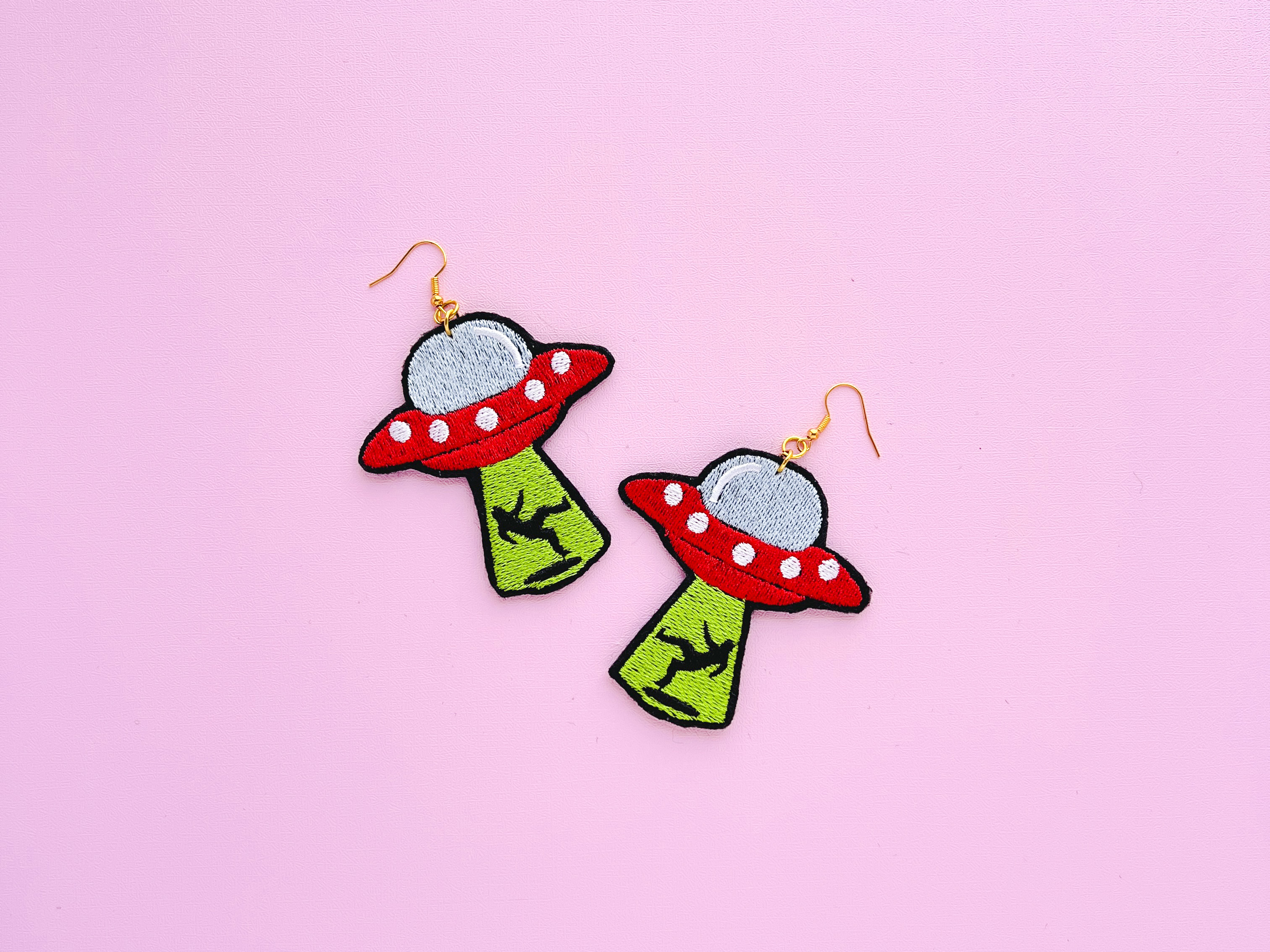 Glowing Alien UFO Earrings